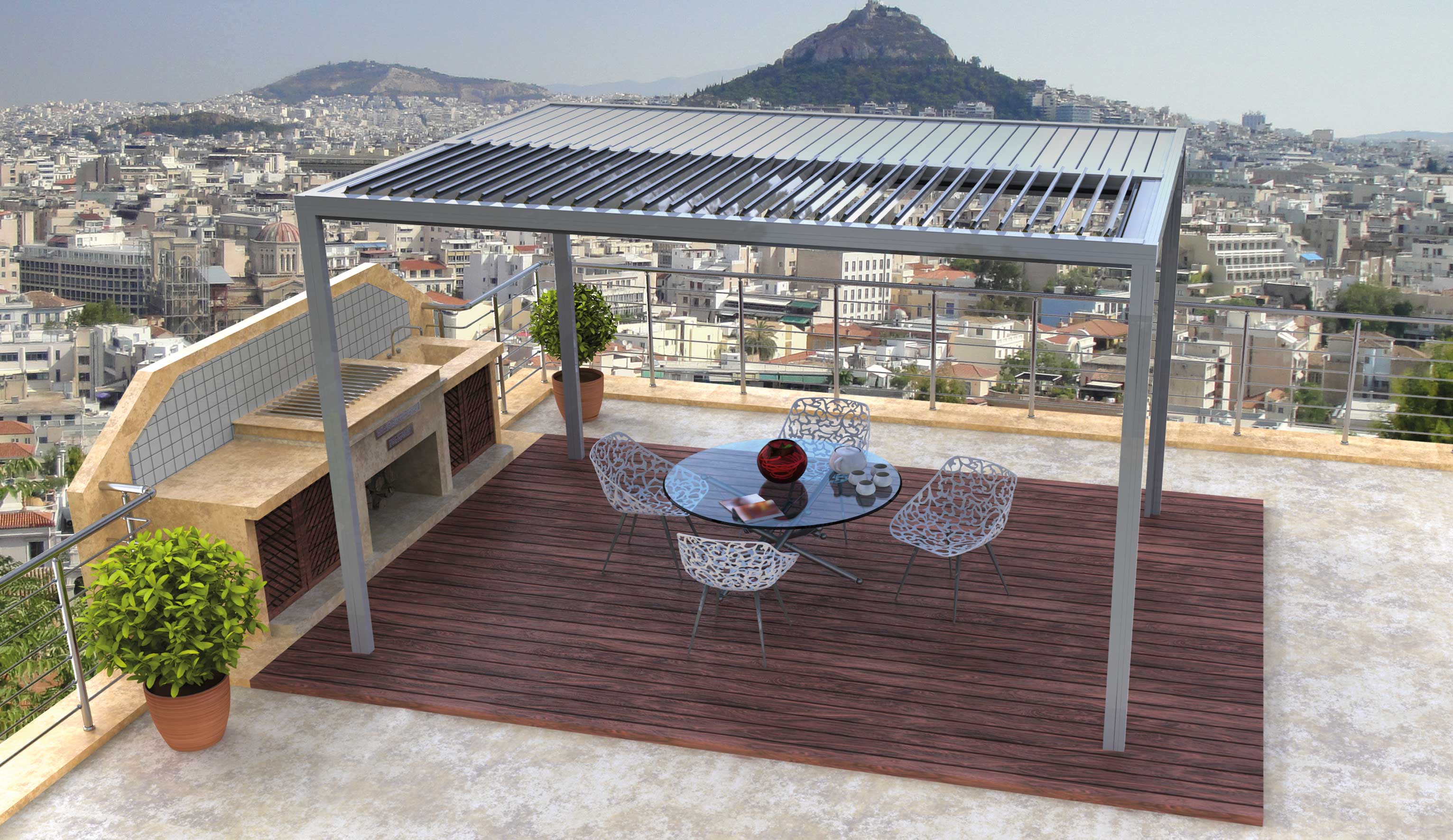 Πέργκολα MODEL ΙΙ προστασίας από το νερό με κινούμενα πτερύγια | Grivakis